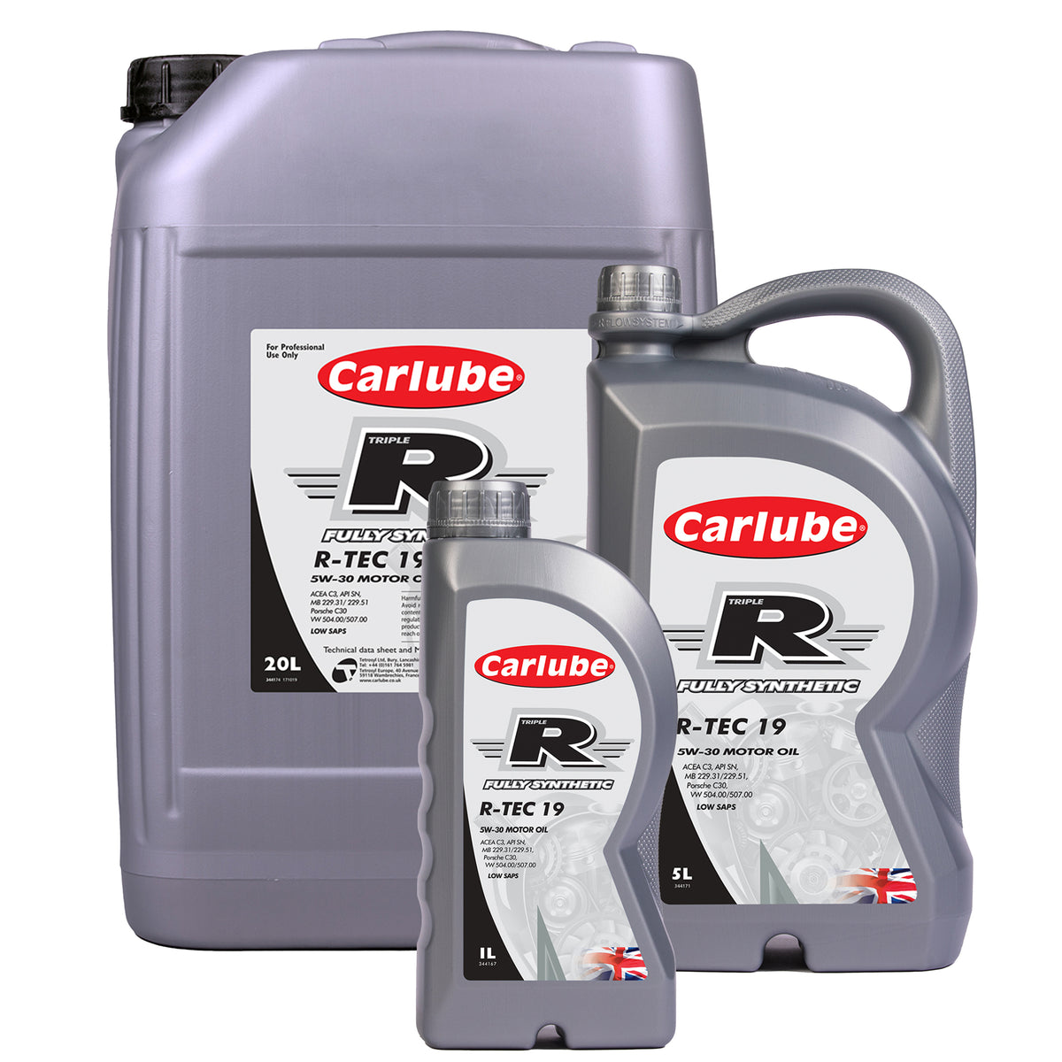 Carlube Triple R 5W-30 VW Low Saps Fully Synthetic Engine Oil R-TEC 19